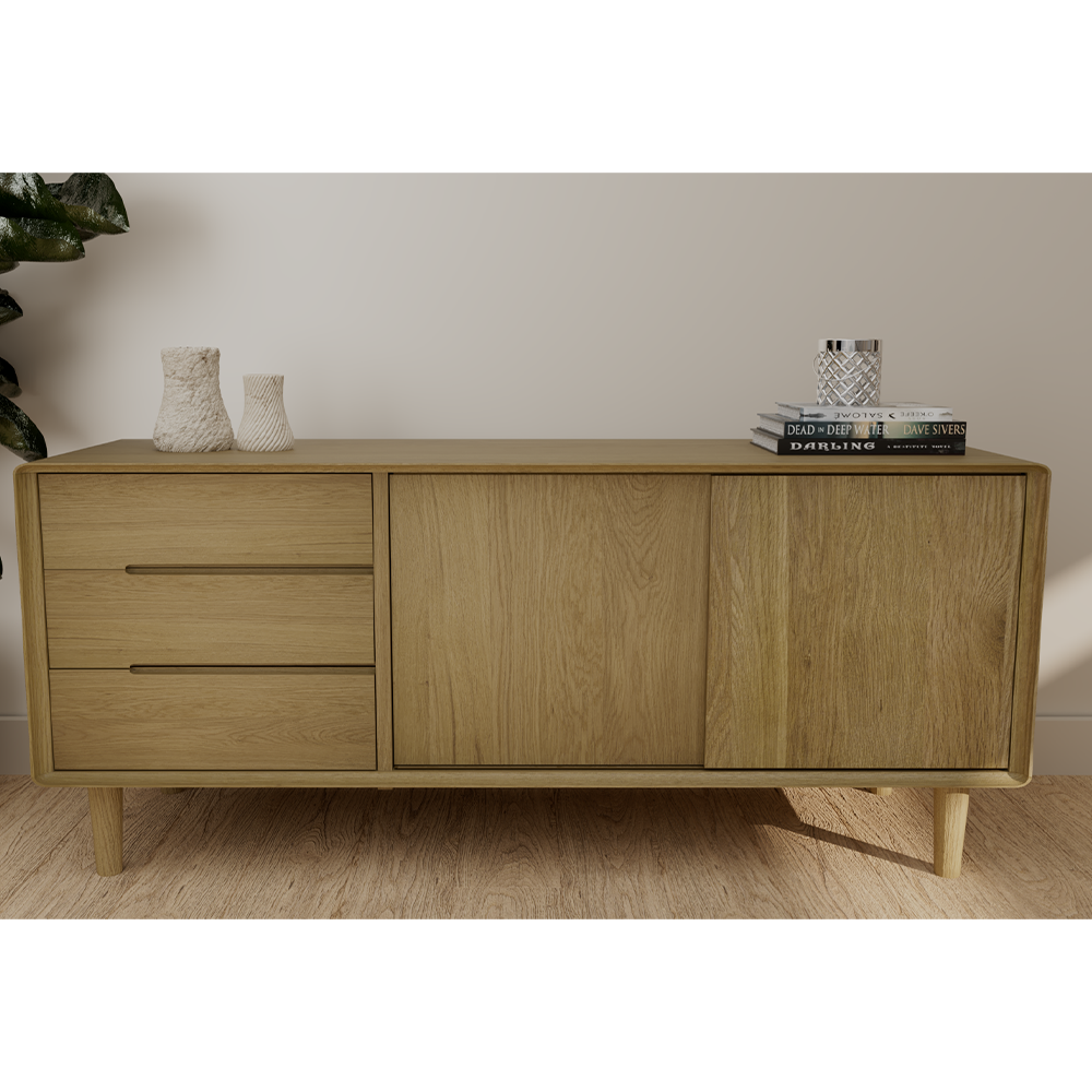 Scandic Wide Sideboard. 100% Solid Oak – Superior Furniture Store