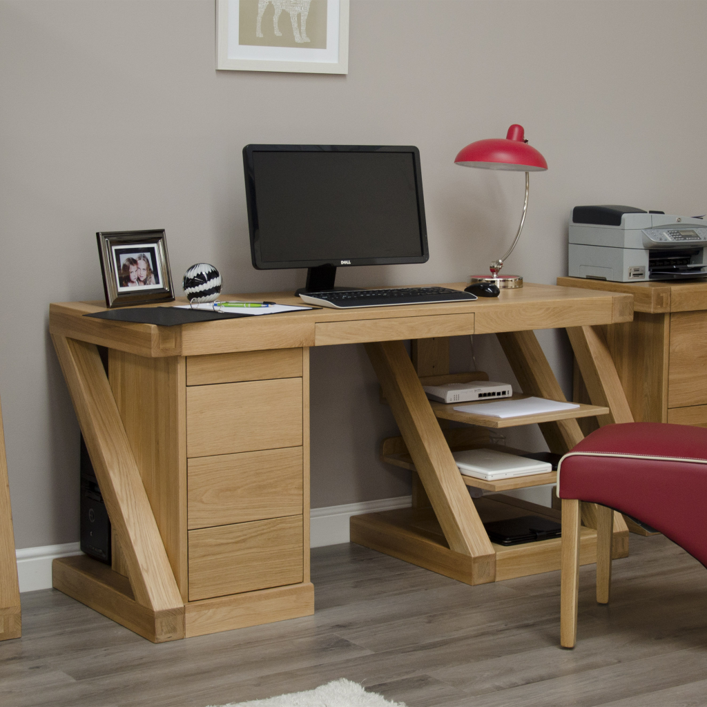 Z Large Computer Desk 100% Solid Oak – Superior Furniture Store